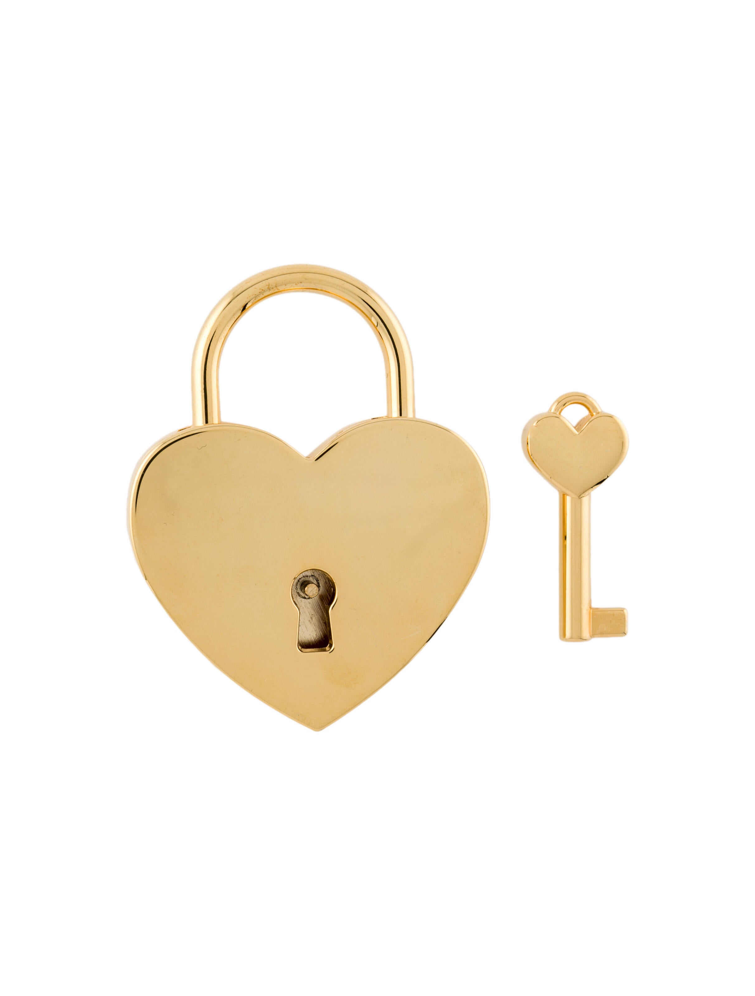 Yves Saint Laurent Heart Lock and Key - Gold Keychains, Accessories ...