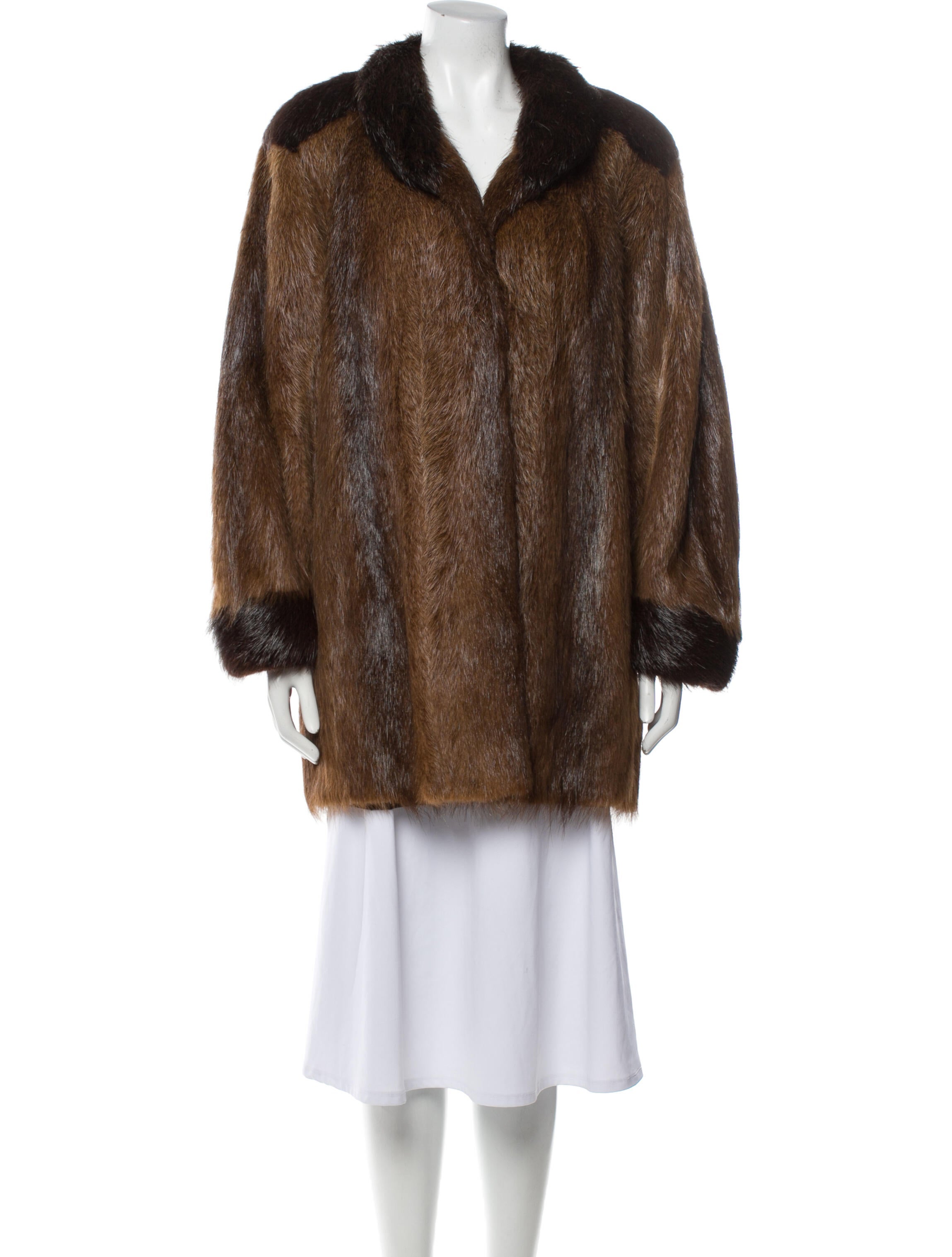 Yves Saint Laurent Vintage 1980's Fur Coat - Brown Coats, Clothing ...
