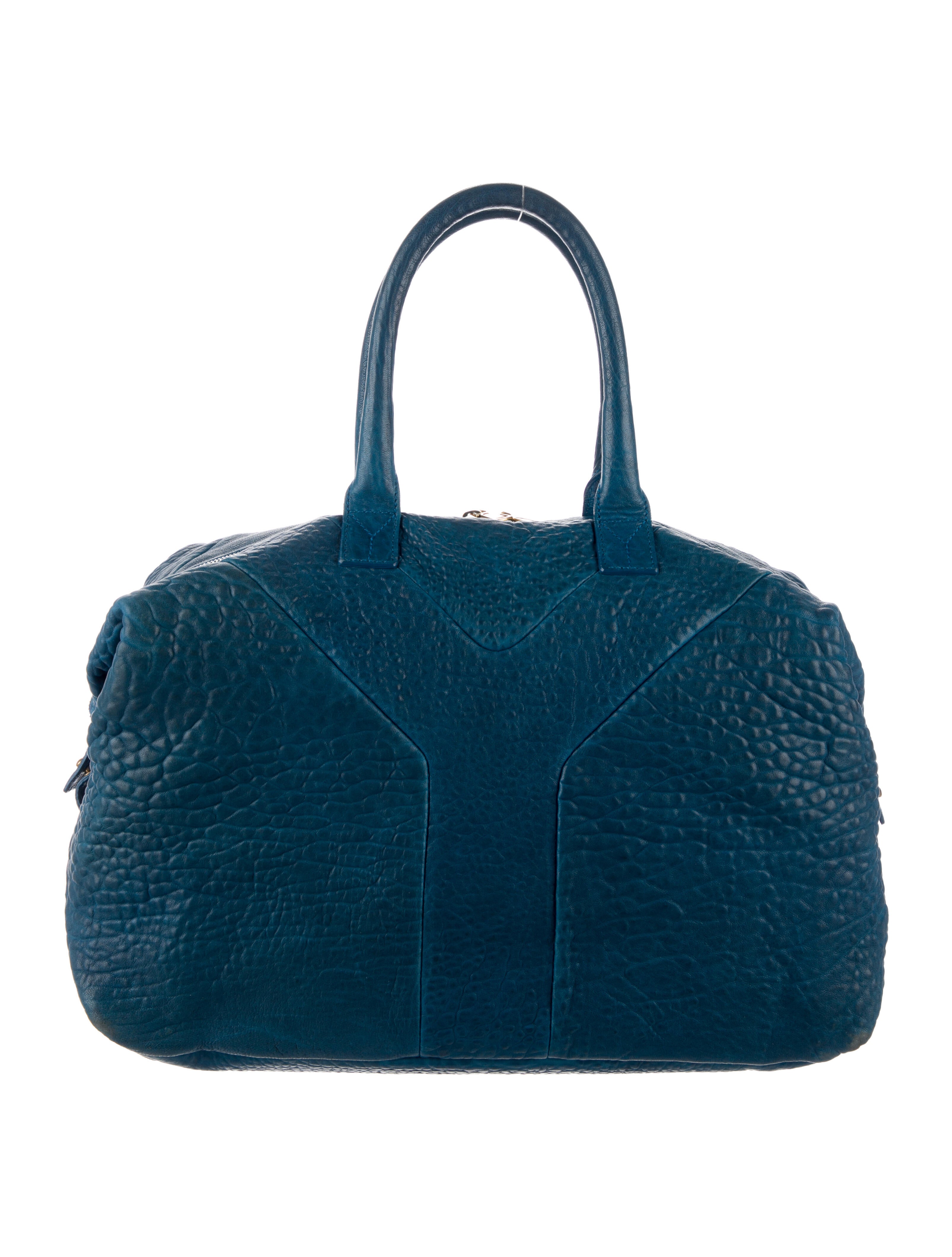 Yves Saint Laurent Leather Handle Bag - Blue Totes, Handbags ...