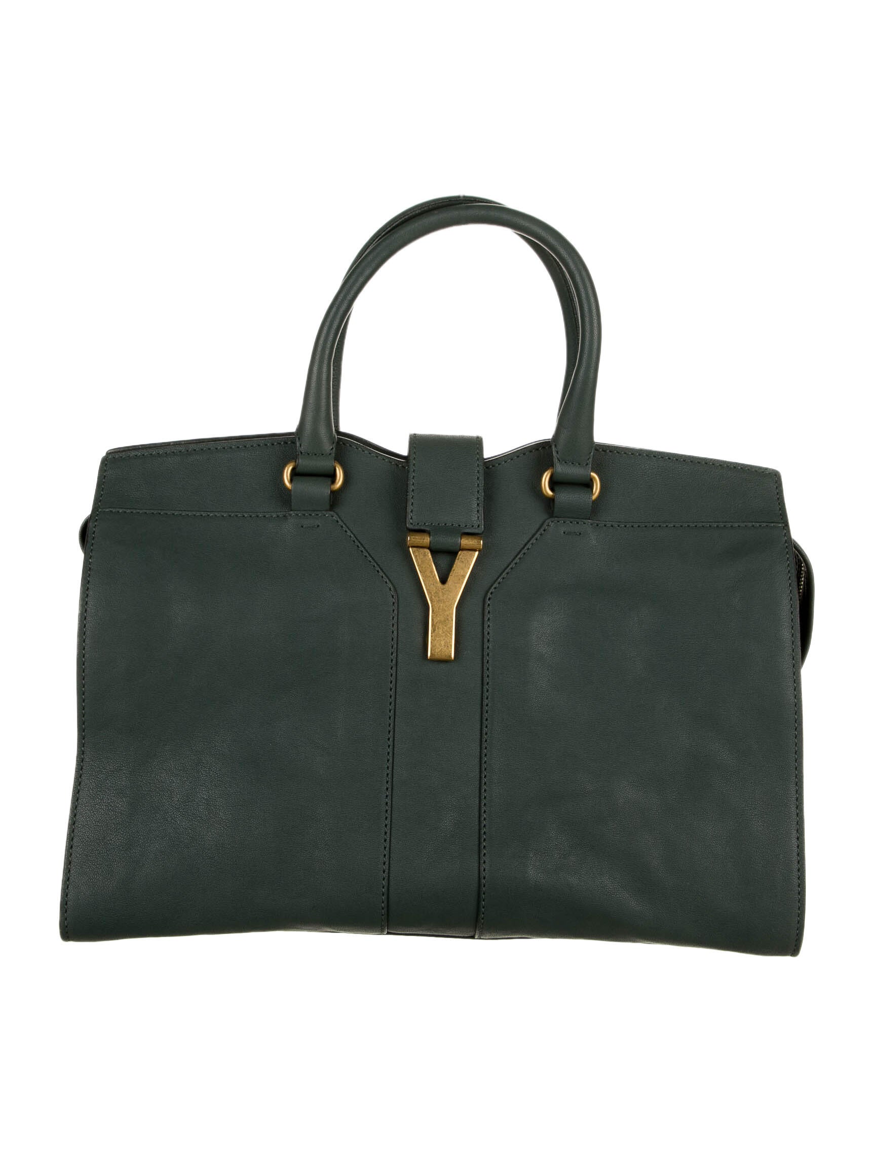 Yves Saint Laurent Leather Tote Bag - Green Totes, Handbags - YVE196677 ...