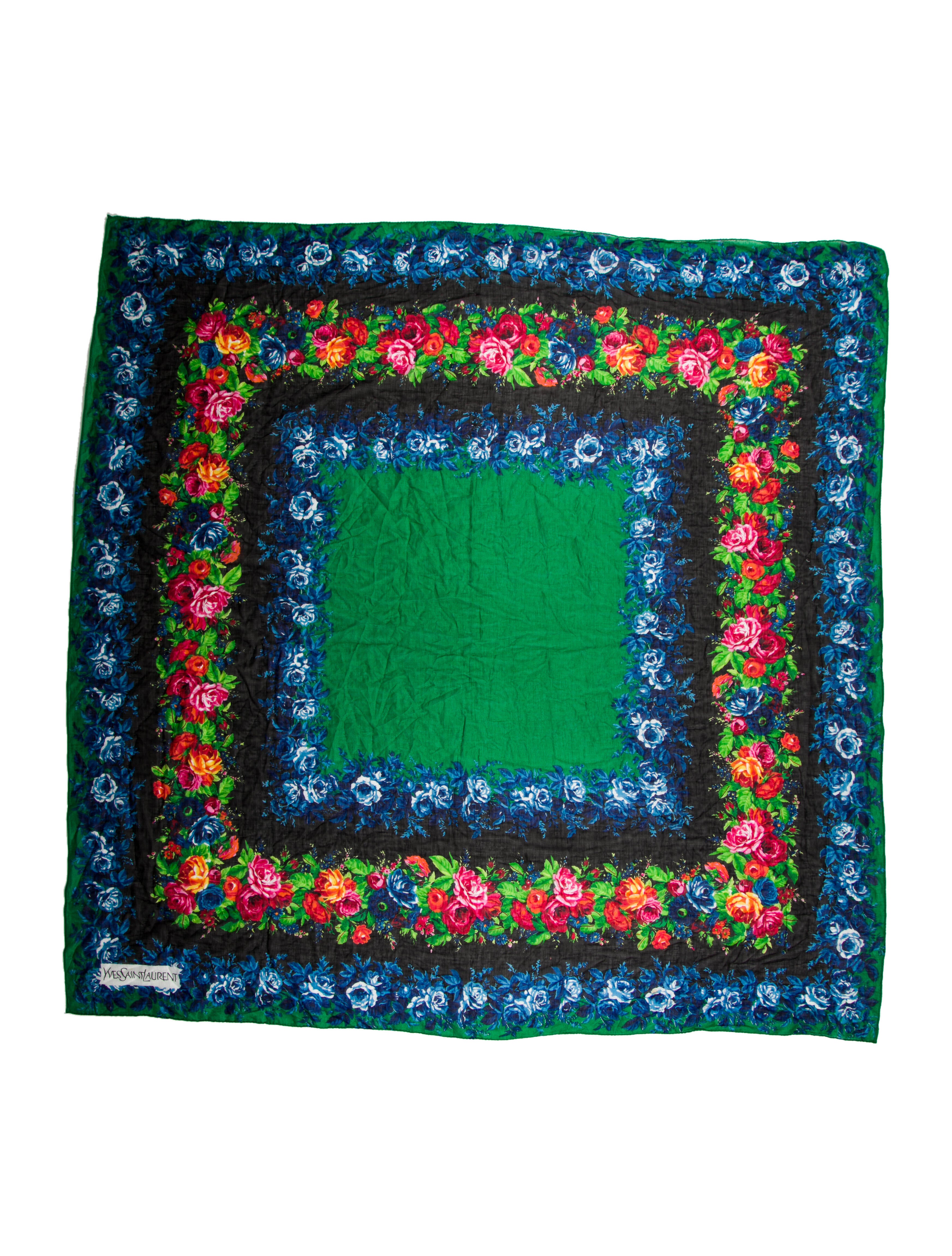 Yves Saint Laurent Printed Scarf - Black Scarves and Shawls ...