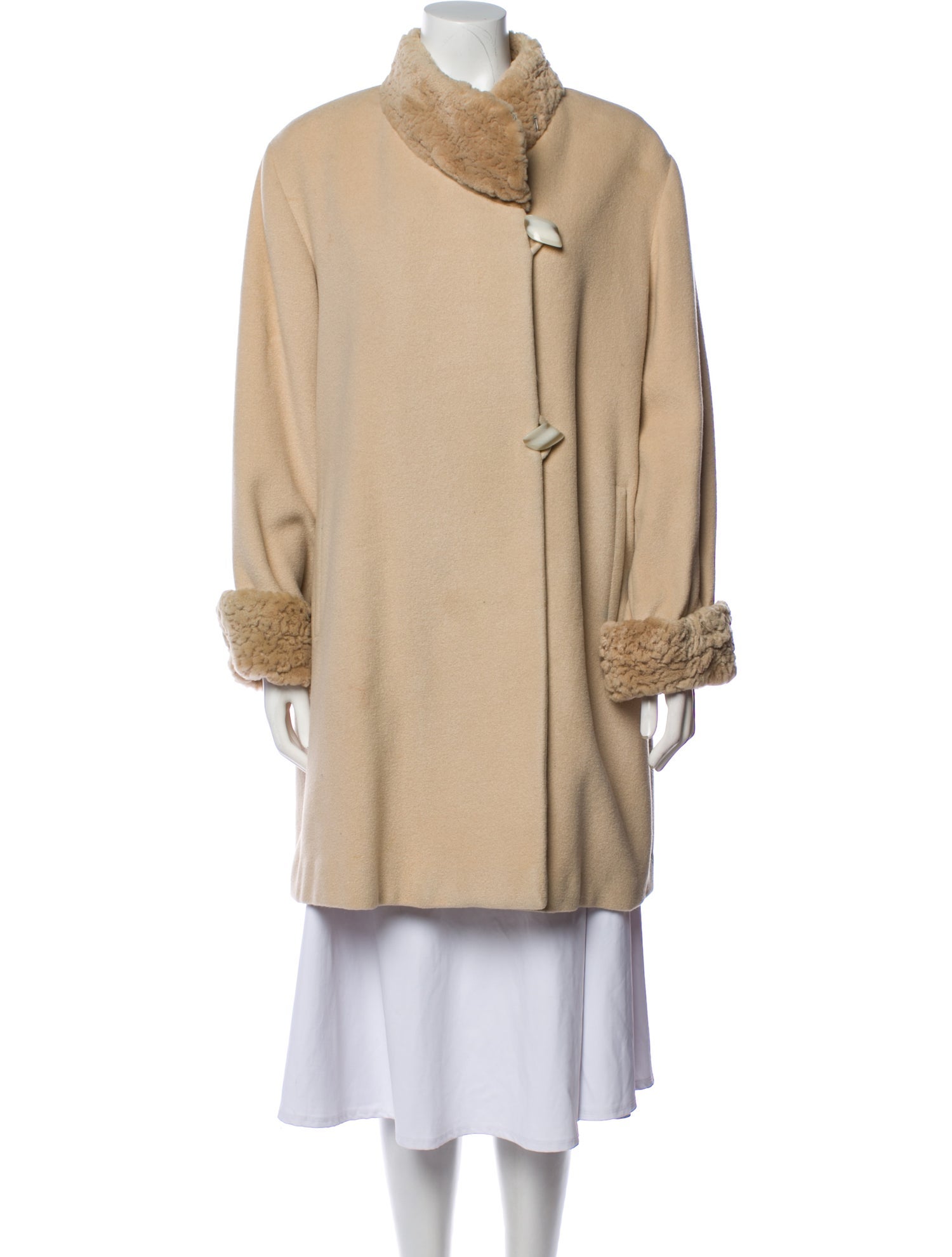 Yves Saint Laurent Faux Fur Coat - Neutrals Coats, Clothing - YVE210791 ...