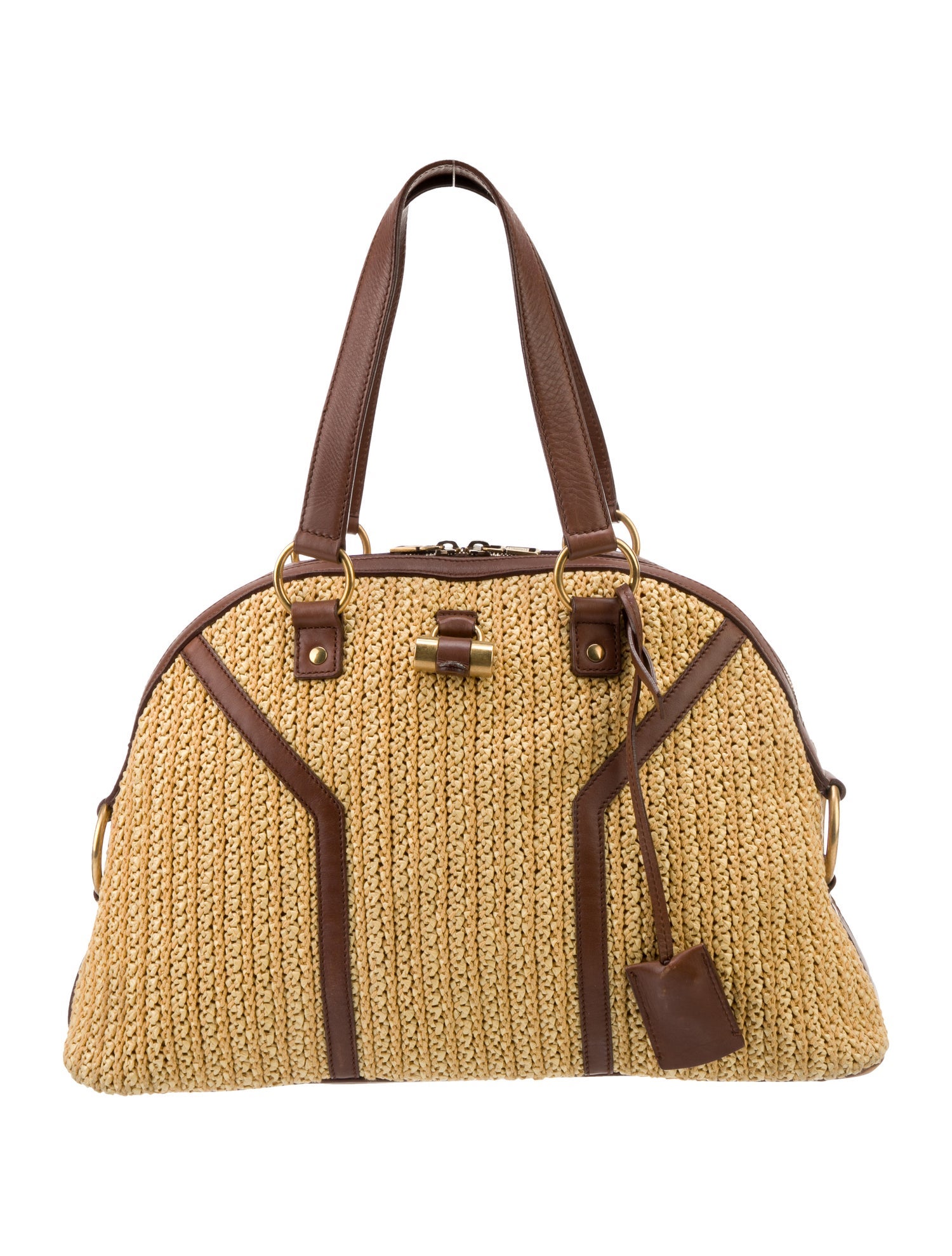 Yves Saint Laurent Straw Coated Handle Bag - Neutrals Handle Bags ...