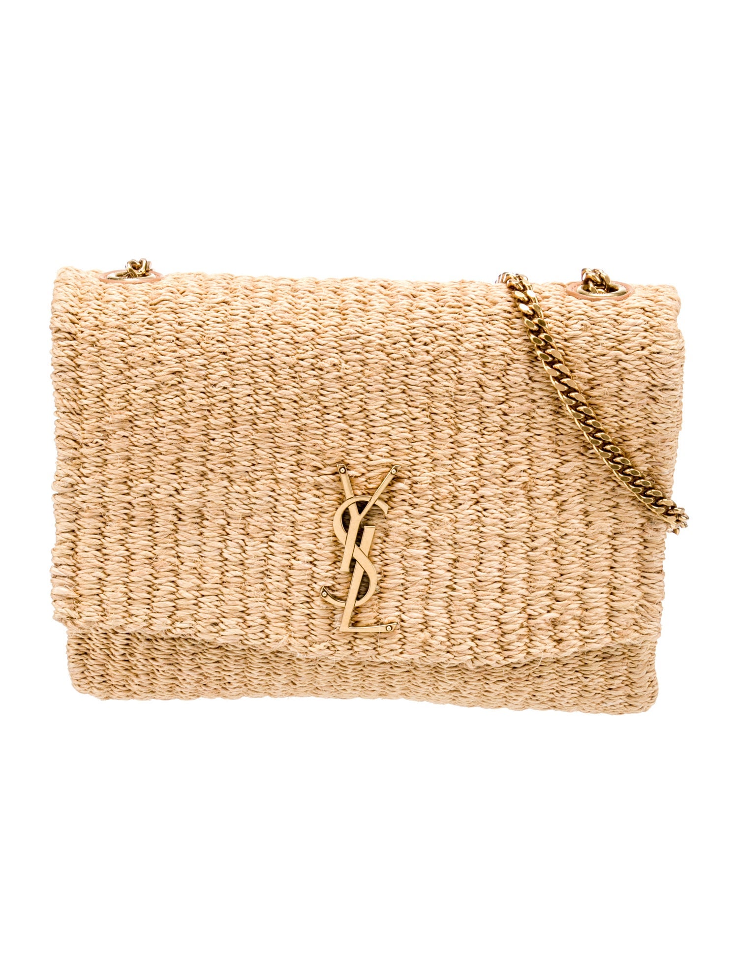 Saint Laurent Medium Kate Raffia Shoulder Bag - Neutrals Crossbody Bags, Handbags - YVE224059 ...