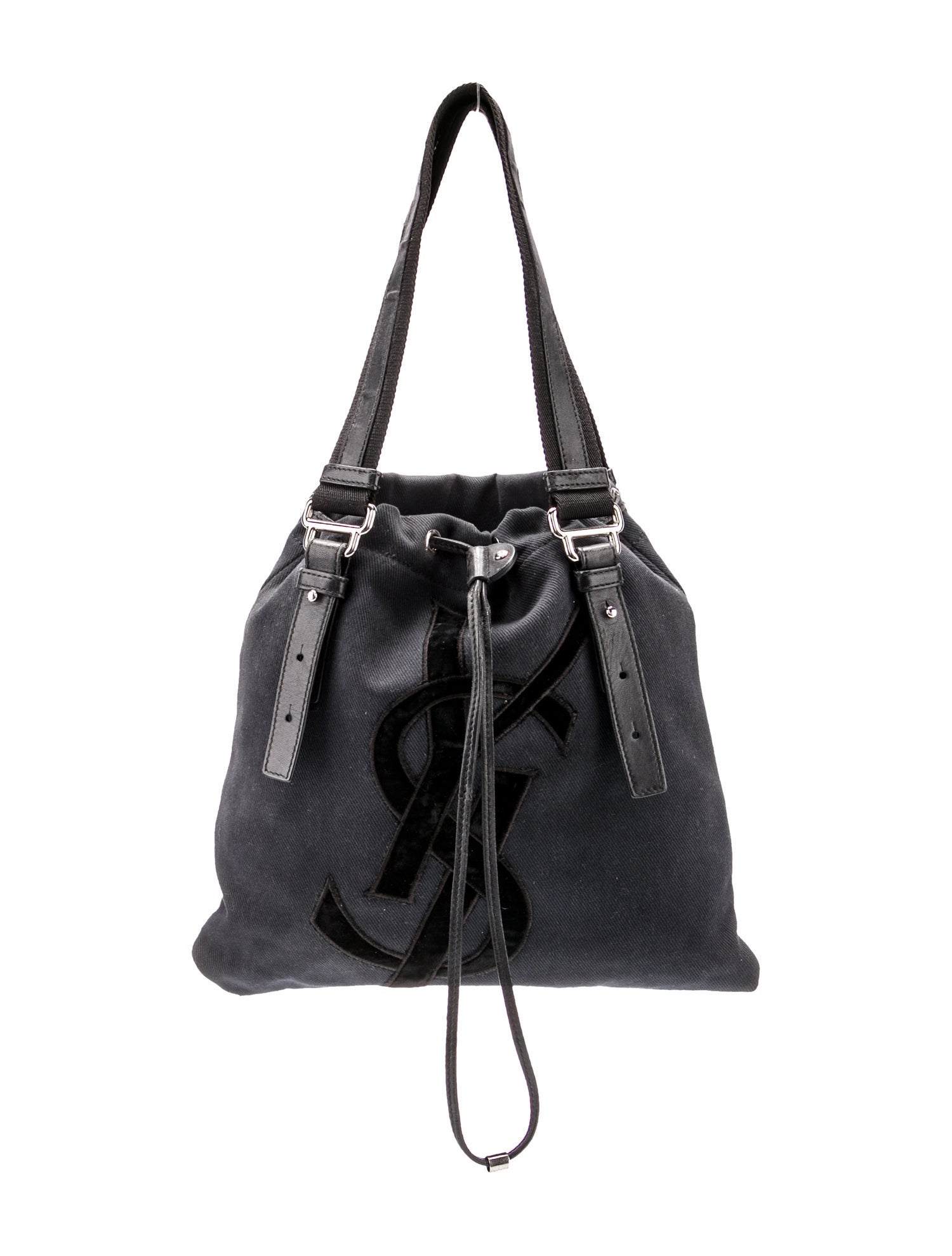 Yves Saint Laurent Canvas Leather-Trimmed Tote Bag - Black Totes ...