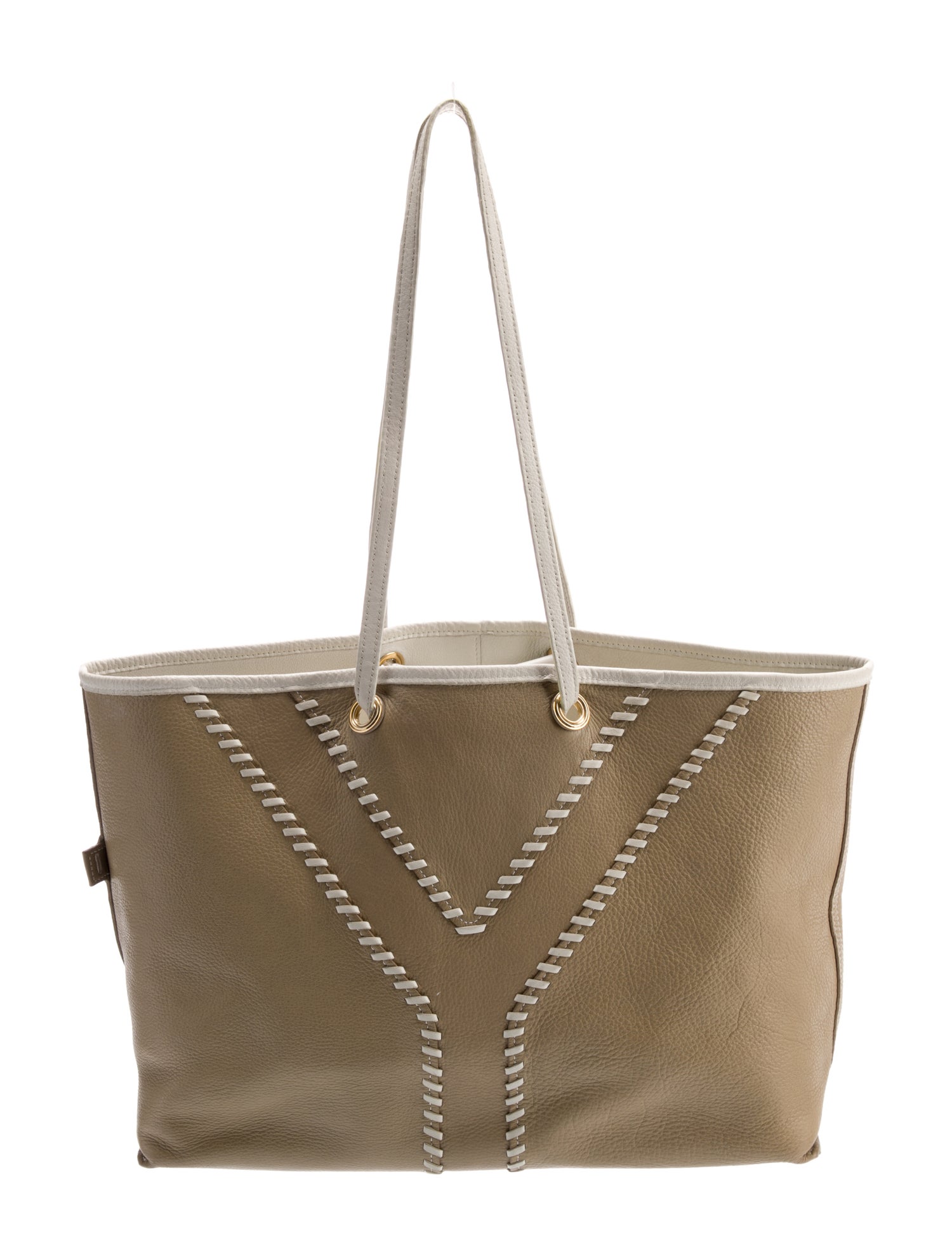 Yves Saint Laurent Signature Logo Tote - Brown Totes, Handbags ...