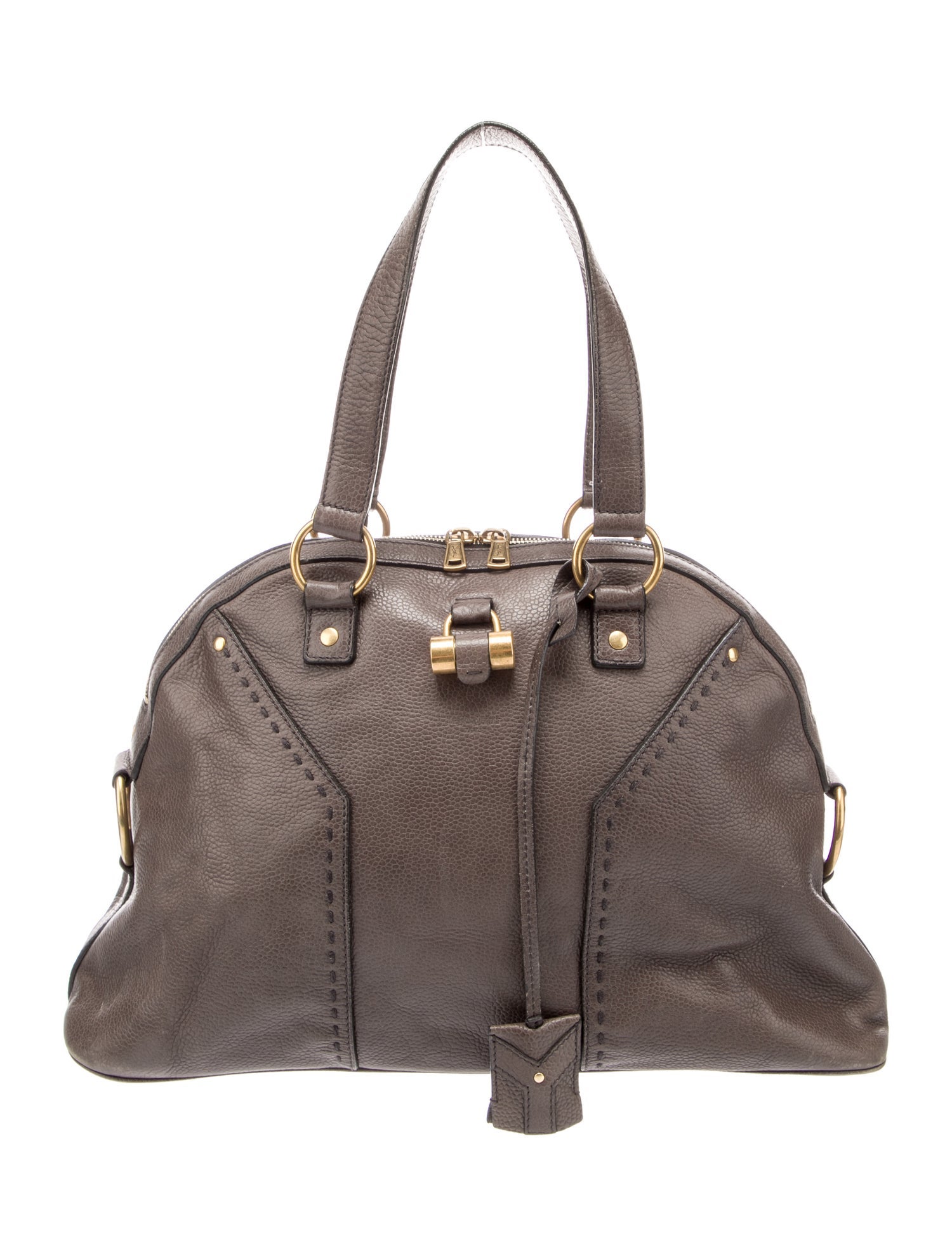Yves Saint Laurent Rive Gauche Muse Suede Handle Bag - Neutrals ...