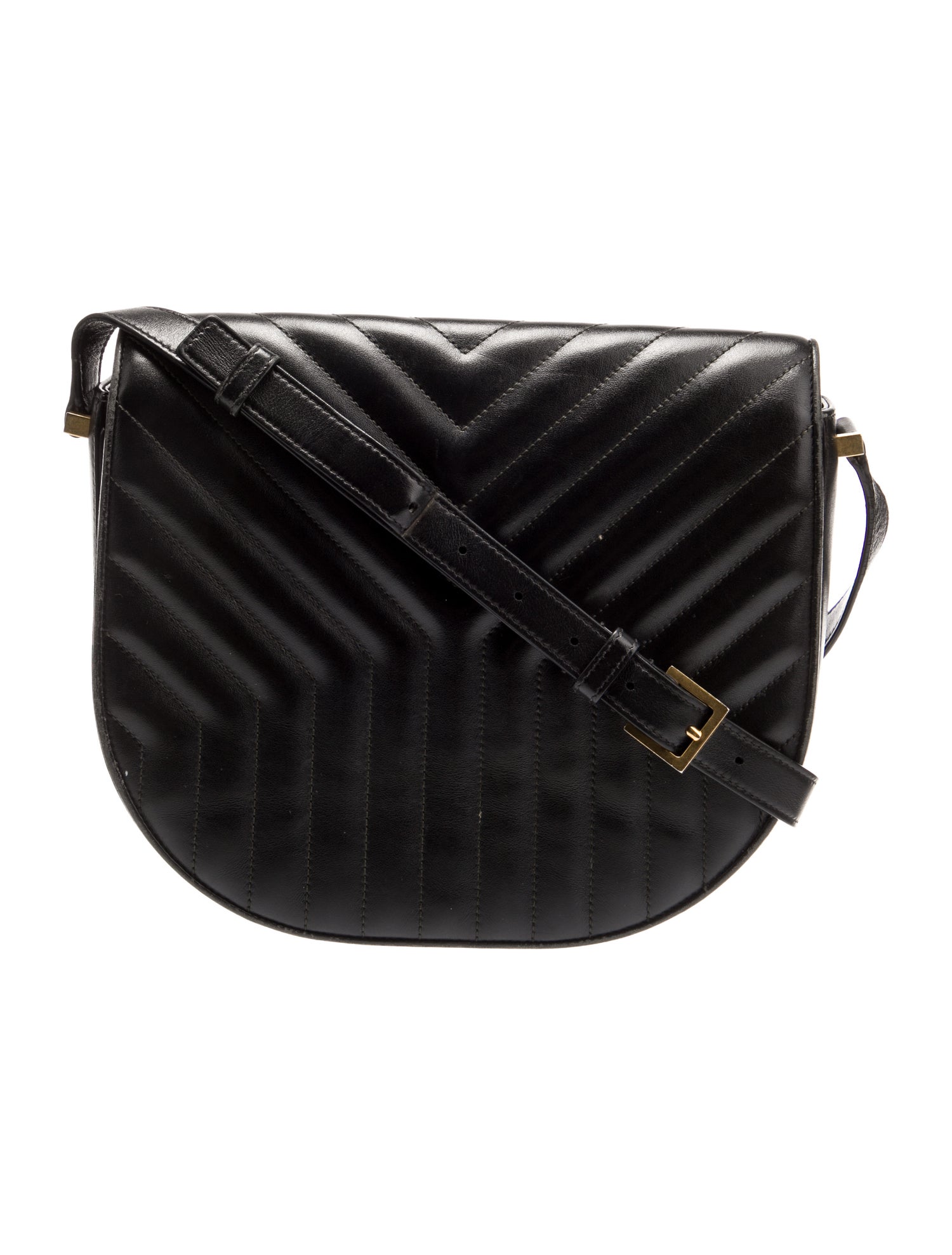 Saint Laurent Leather Messenger Bag - Black Crossbody Bags, Handbags ...