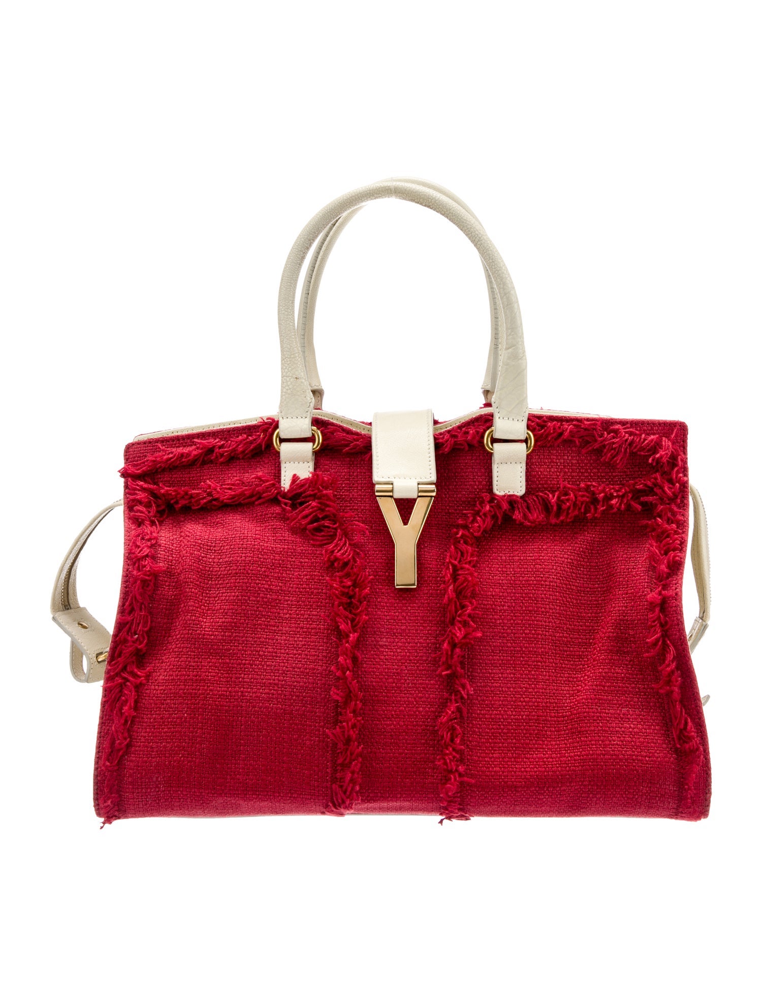 Yves Saint Laurent Canvas Top Handle Bag - Red Handle Bags, Handbags ...