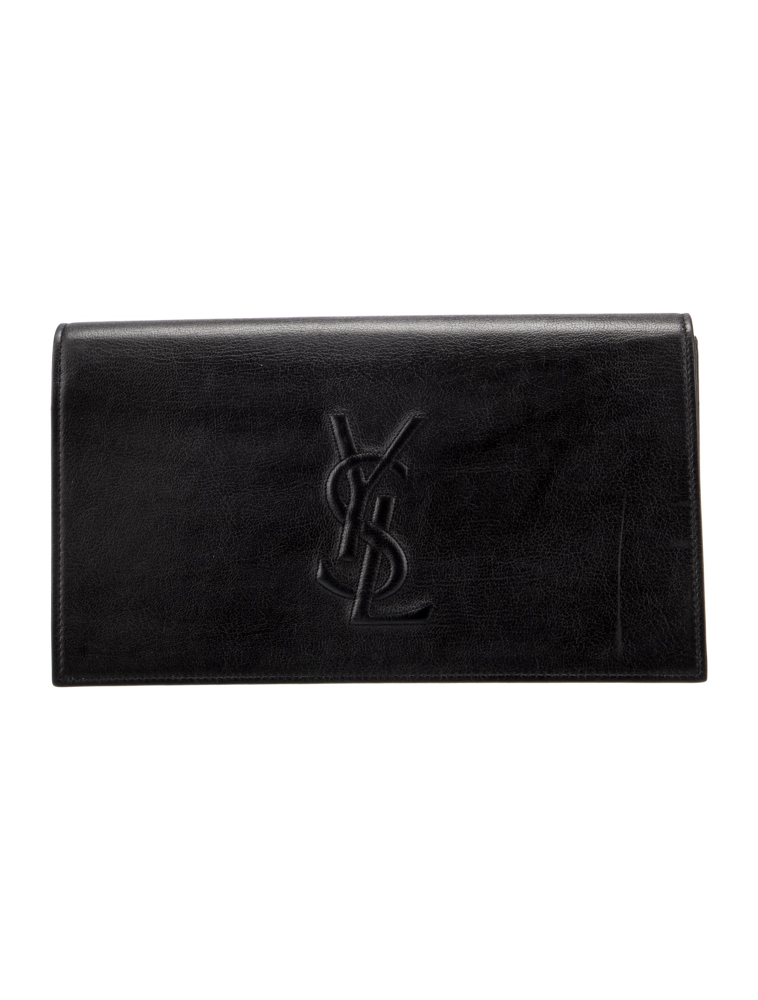 Yves Saint Laurent Leather Clutch - Black Clutches, Handbags ...