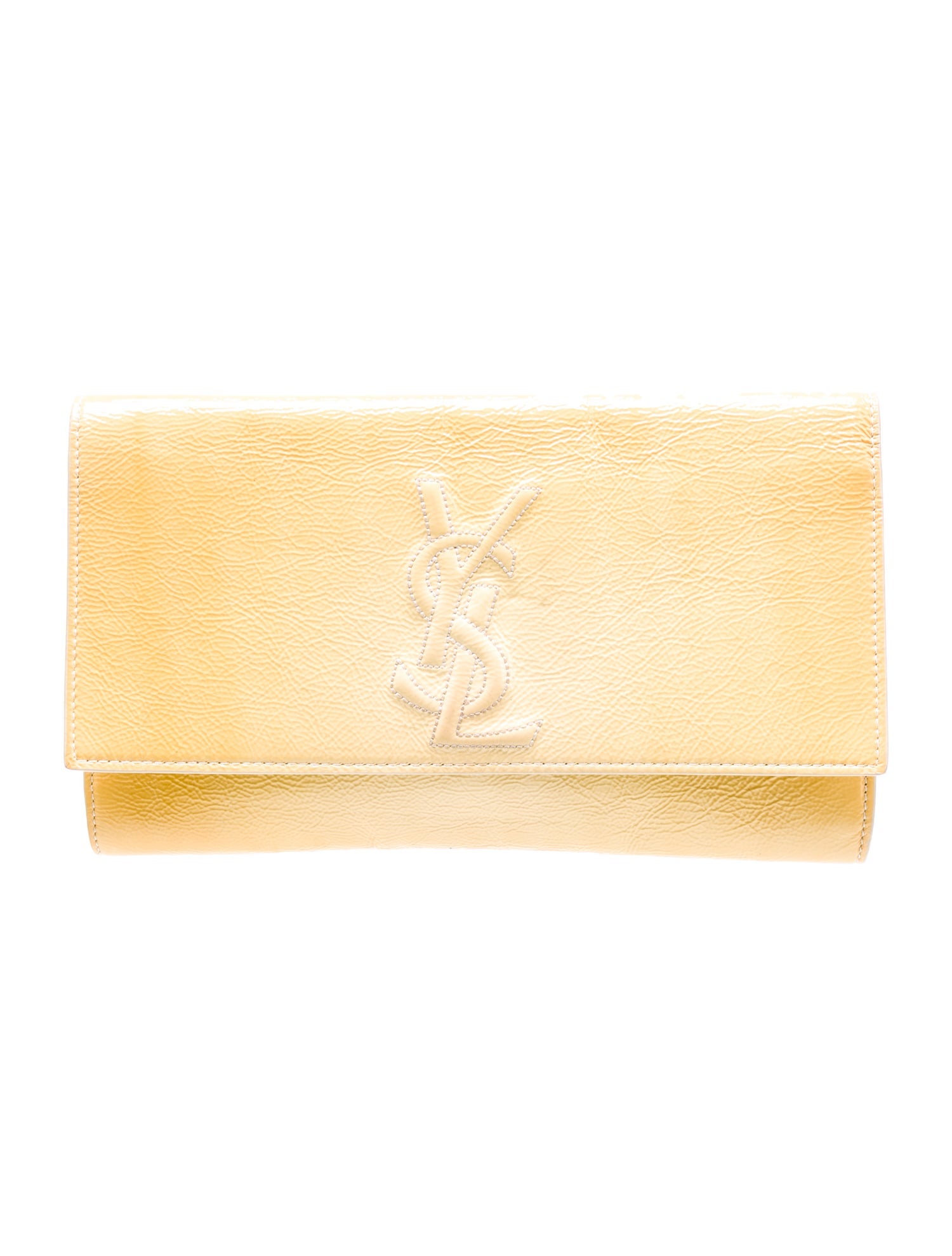 Yves Saint Laurent Patent Leather Clutch - Yellow Clutches, Handbags ...