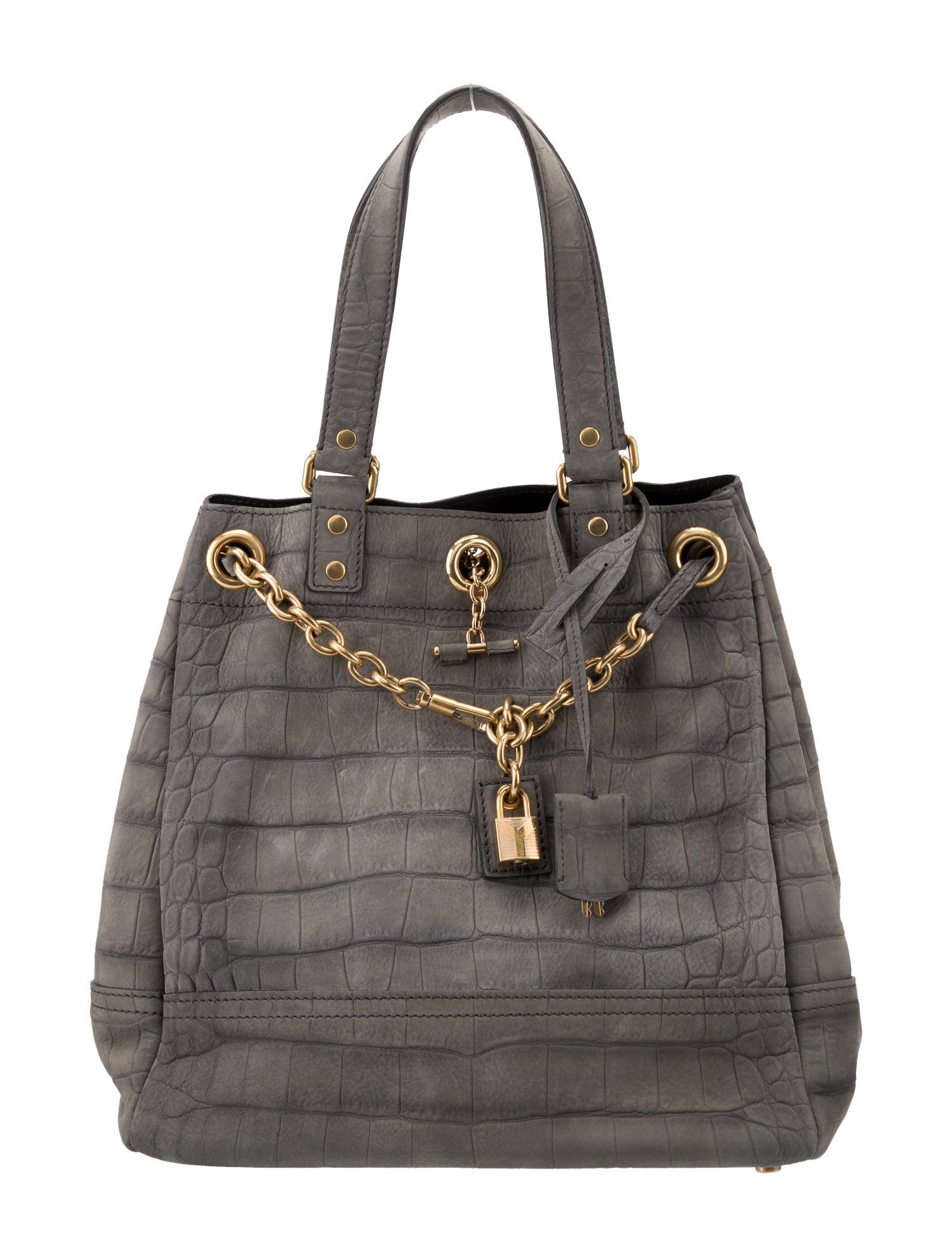 Yves Saint Laurent Suede Tote - Grey Totes, Handbags - YVE239461 | The ...