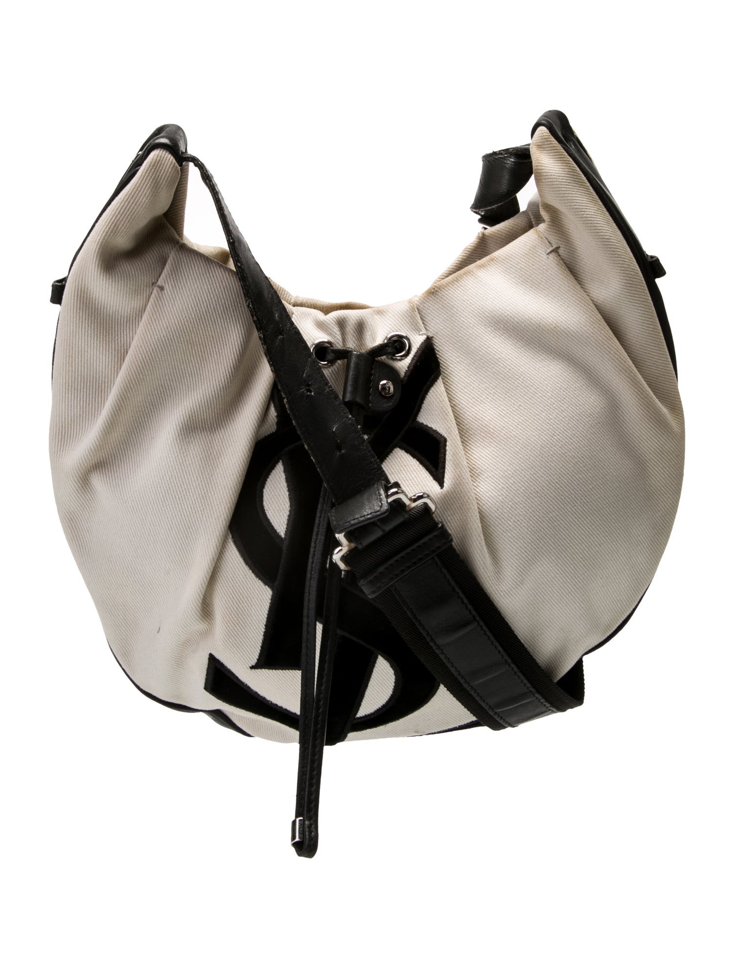 Yves Saint Laurent Canvas Shoulder Bag - Neutrals Shoulder Bags ...