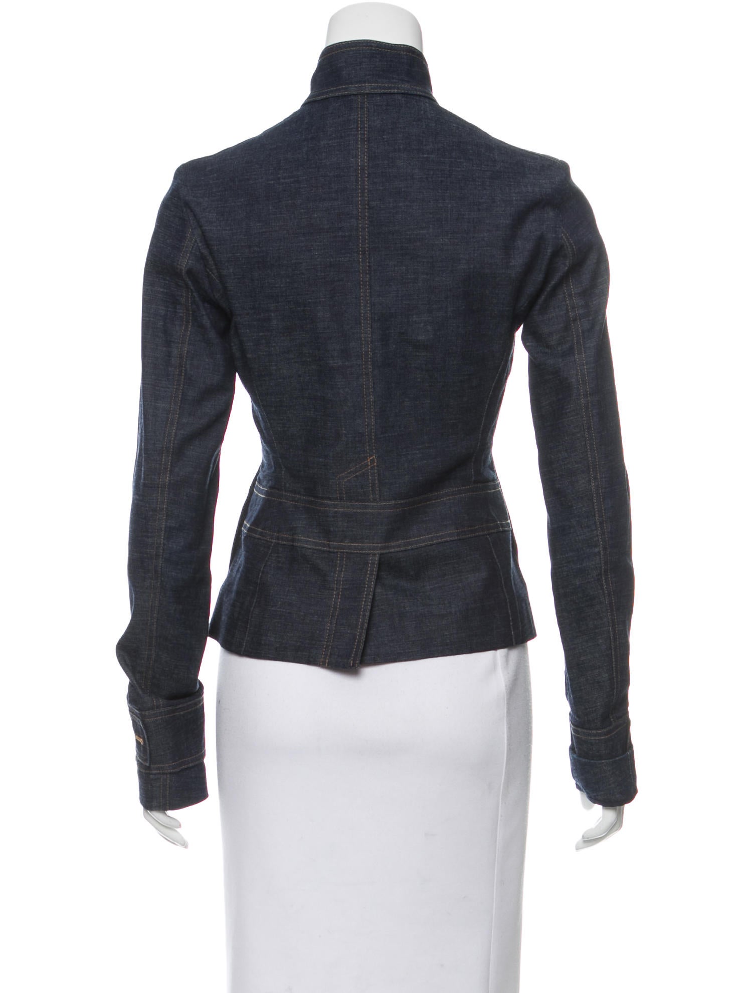 Yves Saint Laurent Denim Zip-Up Jacket - Clothing - YVE58945 | The RealReal