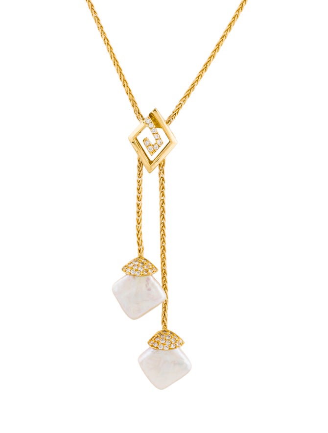 Yvel 18K Mother of Pearl and Diamond Necklace - Necklaces - YVL20094 ...