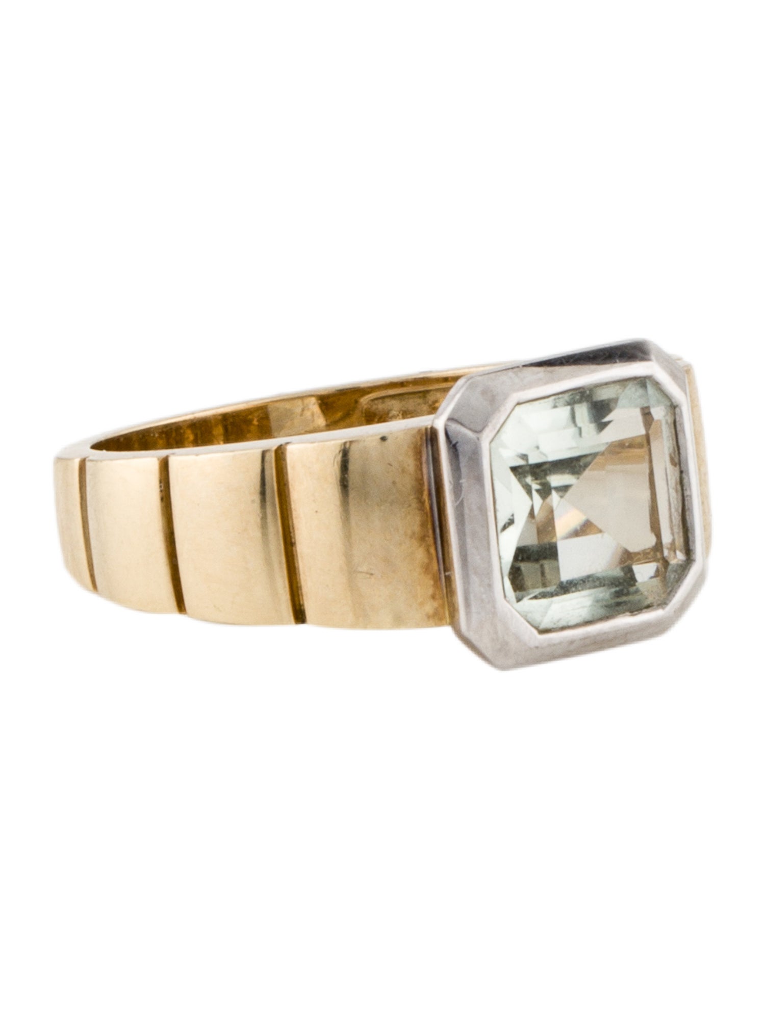Yvonne Léon 9K Quartz Chevaliere Prince Signet Ring - 18K Yellow Gold ...