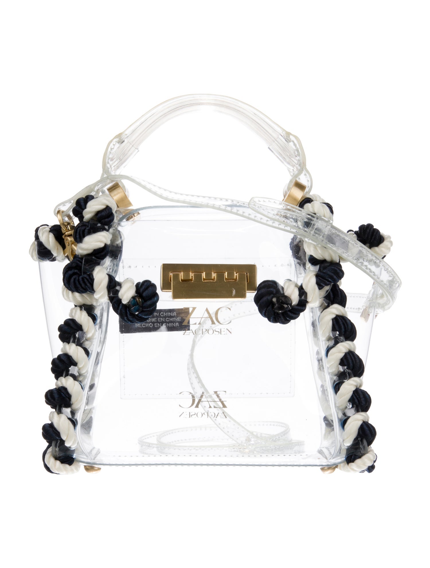 Zac Posen Vinyl Braided Handle Bag w/Tags - Clear Handle Bags, Handbags ...