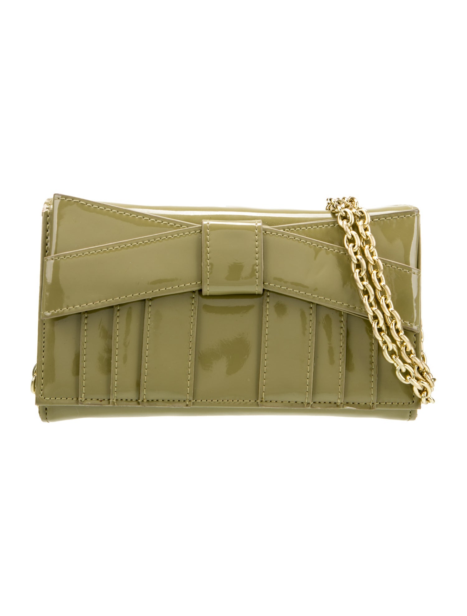 Zac Posen Patent Leather Clutch - Green Clutches, Handbags - ZAC45921 ...