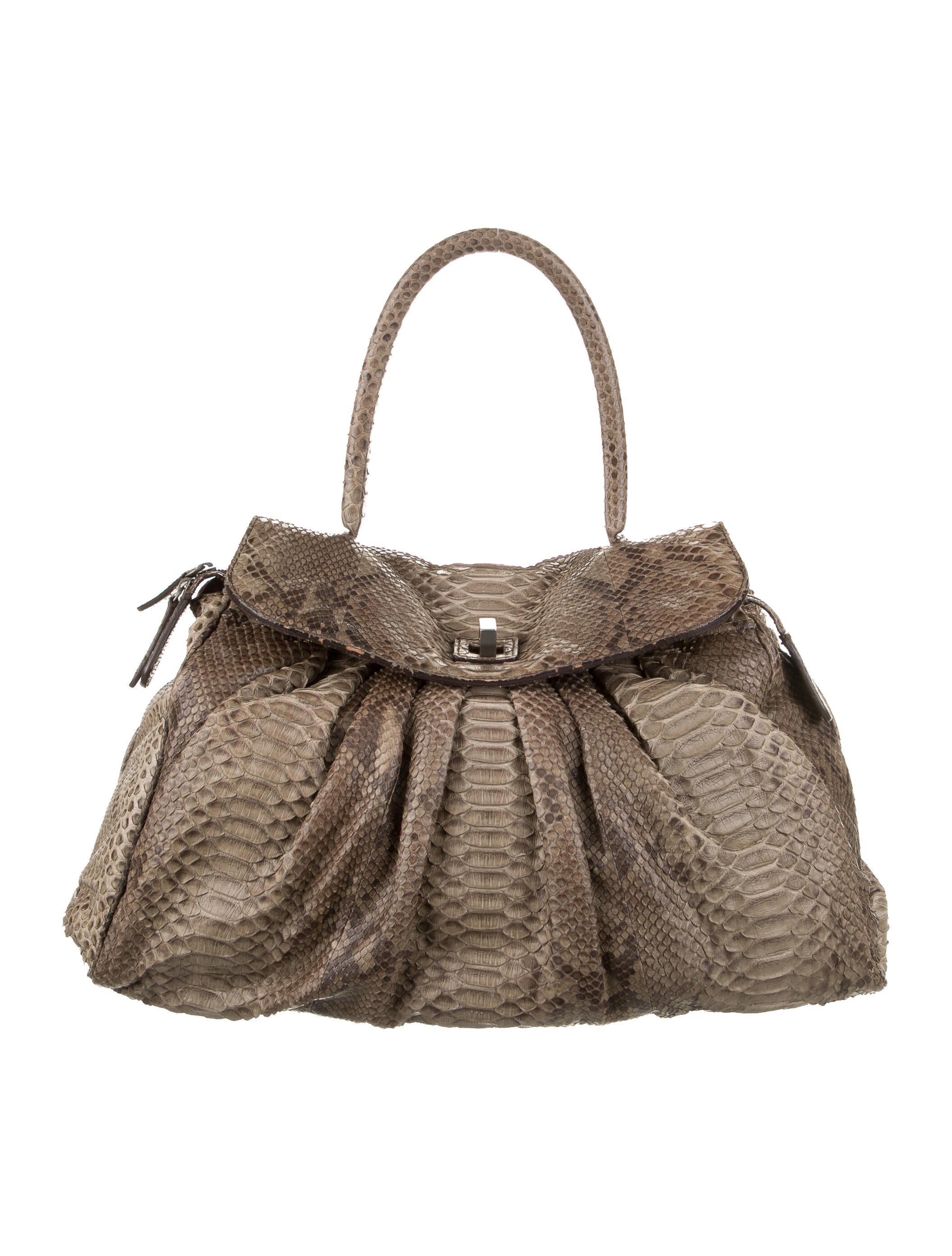 Zagliani Python Shoulder Bag - Brown Shoulder Bags, Handbags - ZAG20087 ...