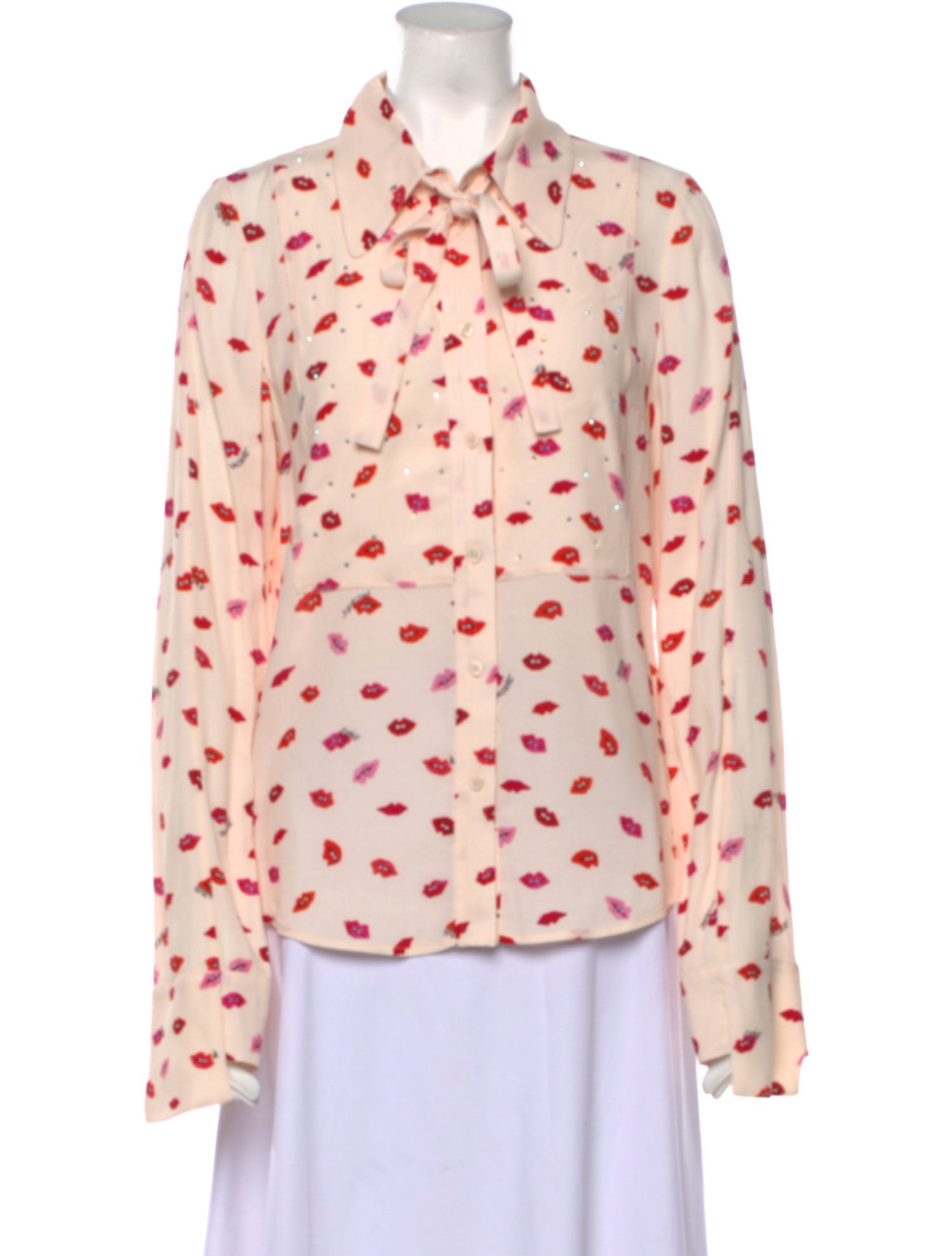Zadig & Voltaire Printed Long Sleeve Button-Up Top - Pink Tops ...