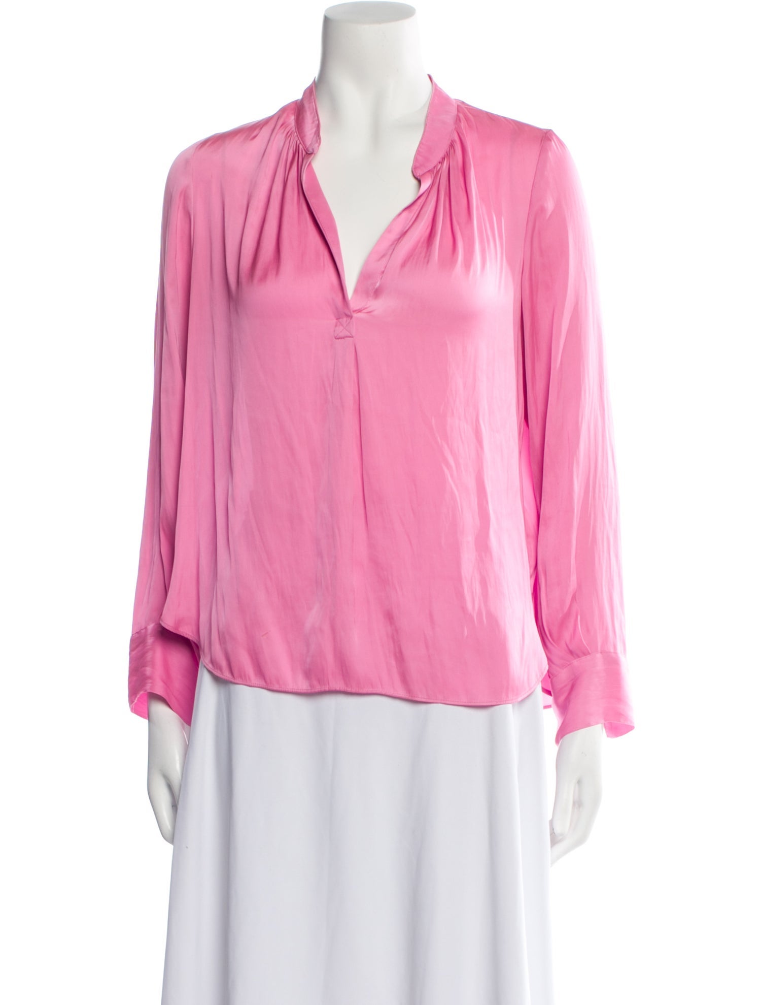 Zadig & Voltaire V-Neck Long Sleeve Blouse - Pink Tops, Clothing ...