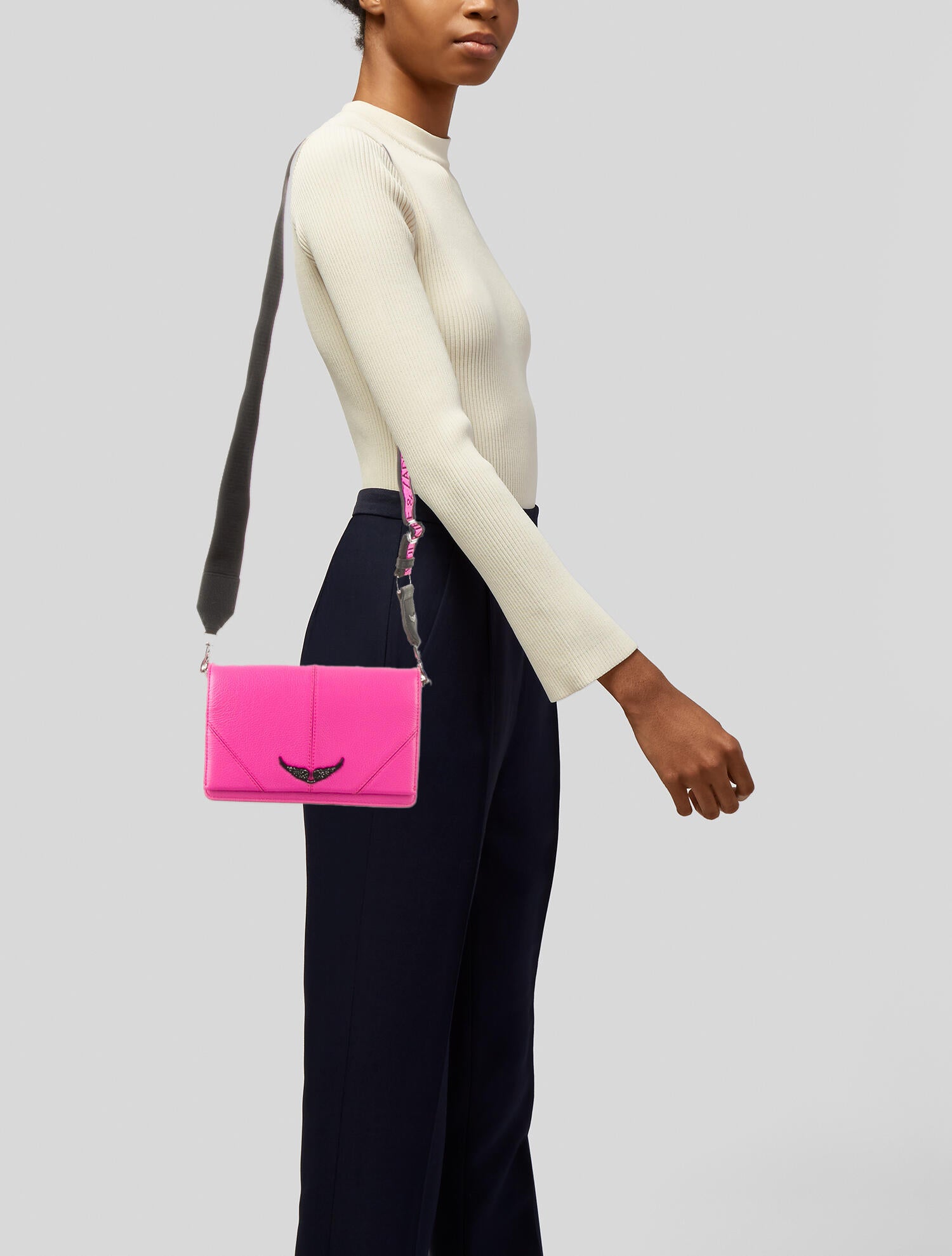 Zadig & Voltaire Lolita Grained Leather Crossbody Bag - Pink Crossbody ...