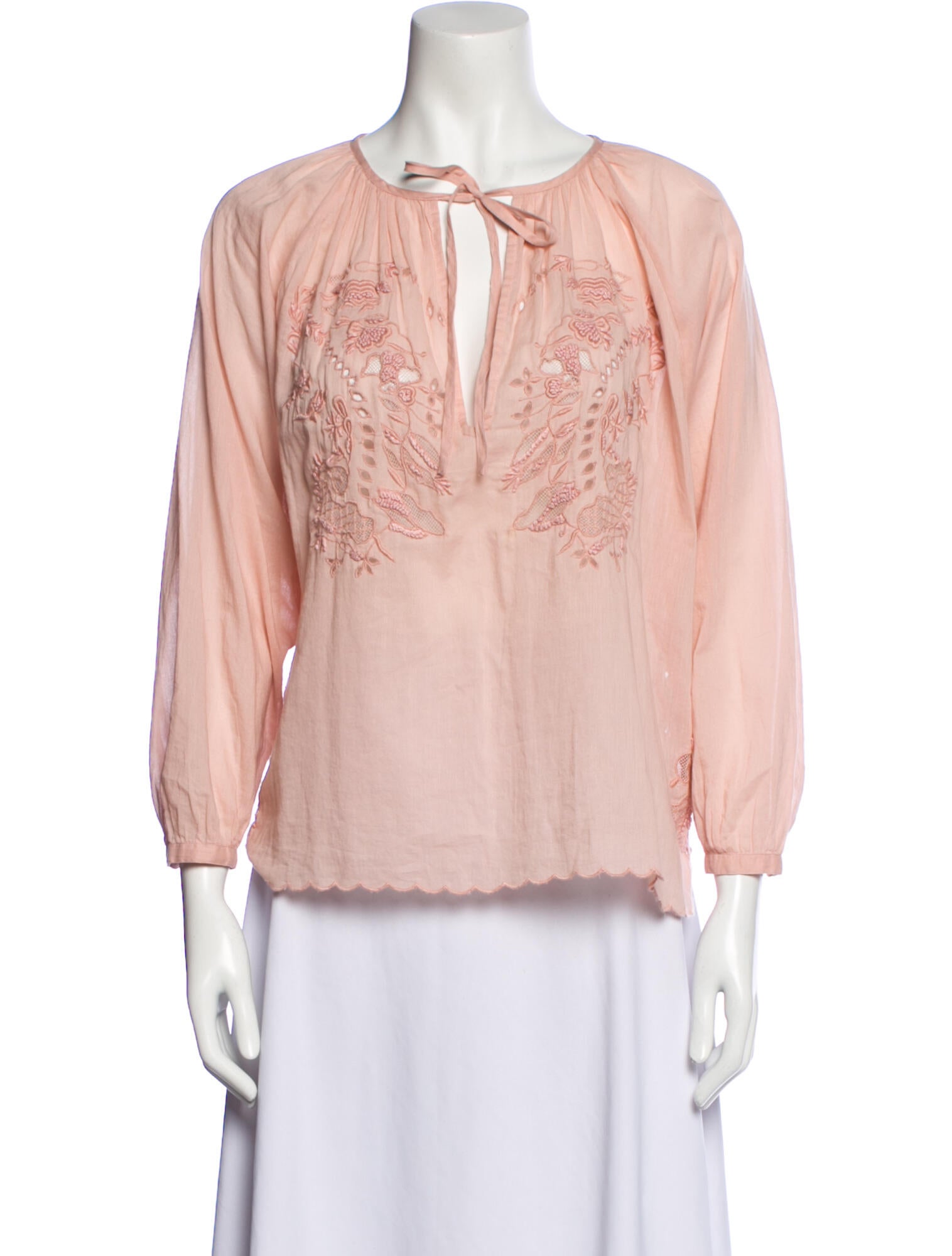 Zadig & Voltaire V-Neck Long Sleeve Blouse - Pink Tops, Clothing ...