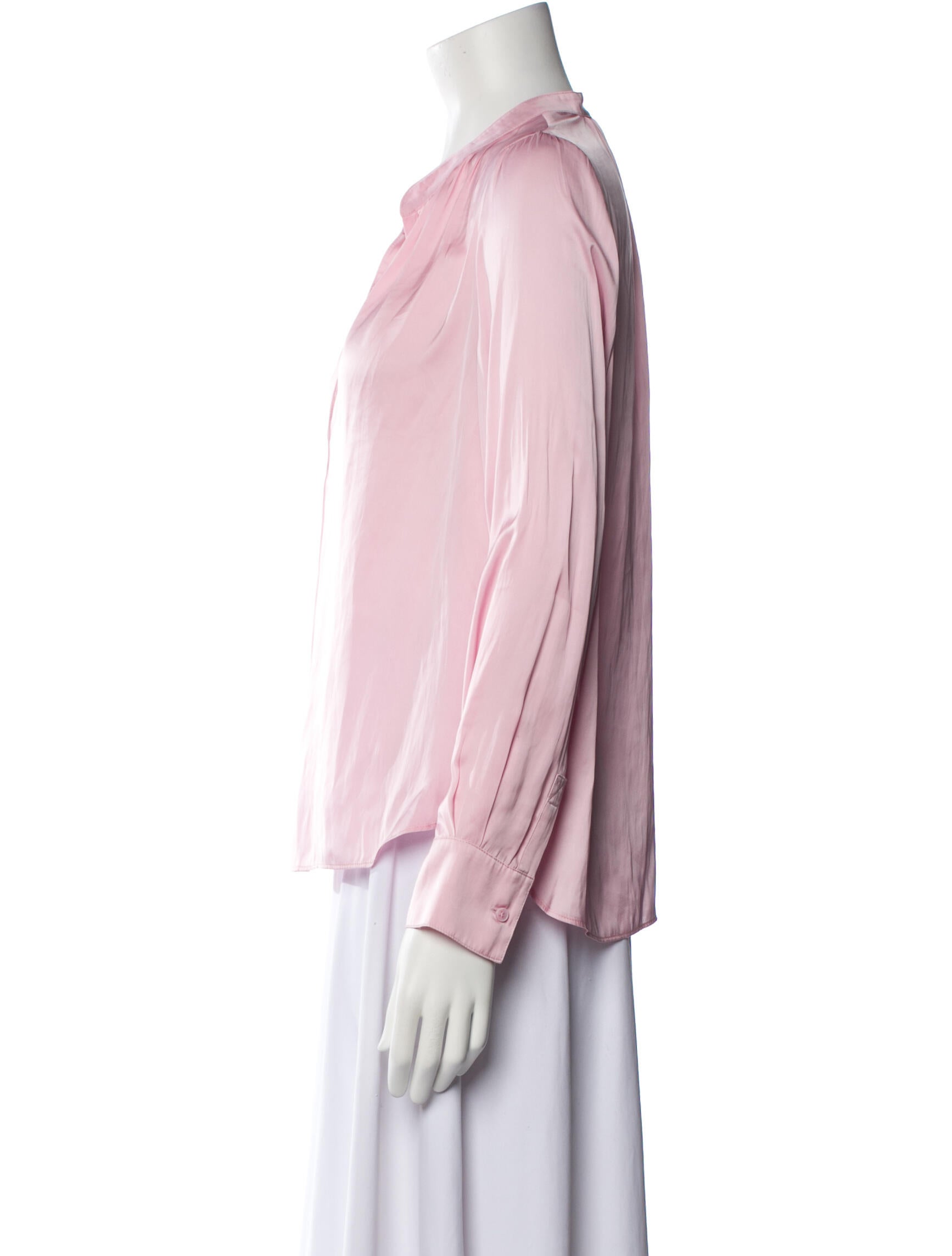 Xirena V-Neck Long Sleeve Blouse - Pink Tops, Clothing - WXIRE38664 ...
