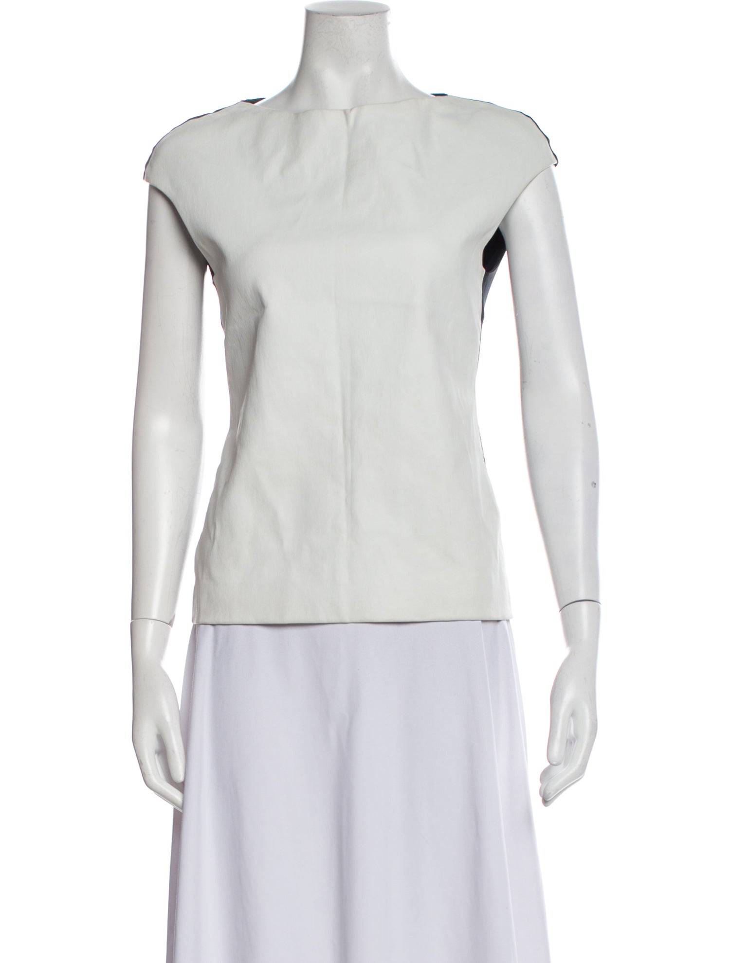 Zero + Maria Cornejo Lambskin Bateau Neckline Top - White Tops ...