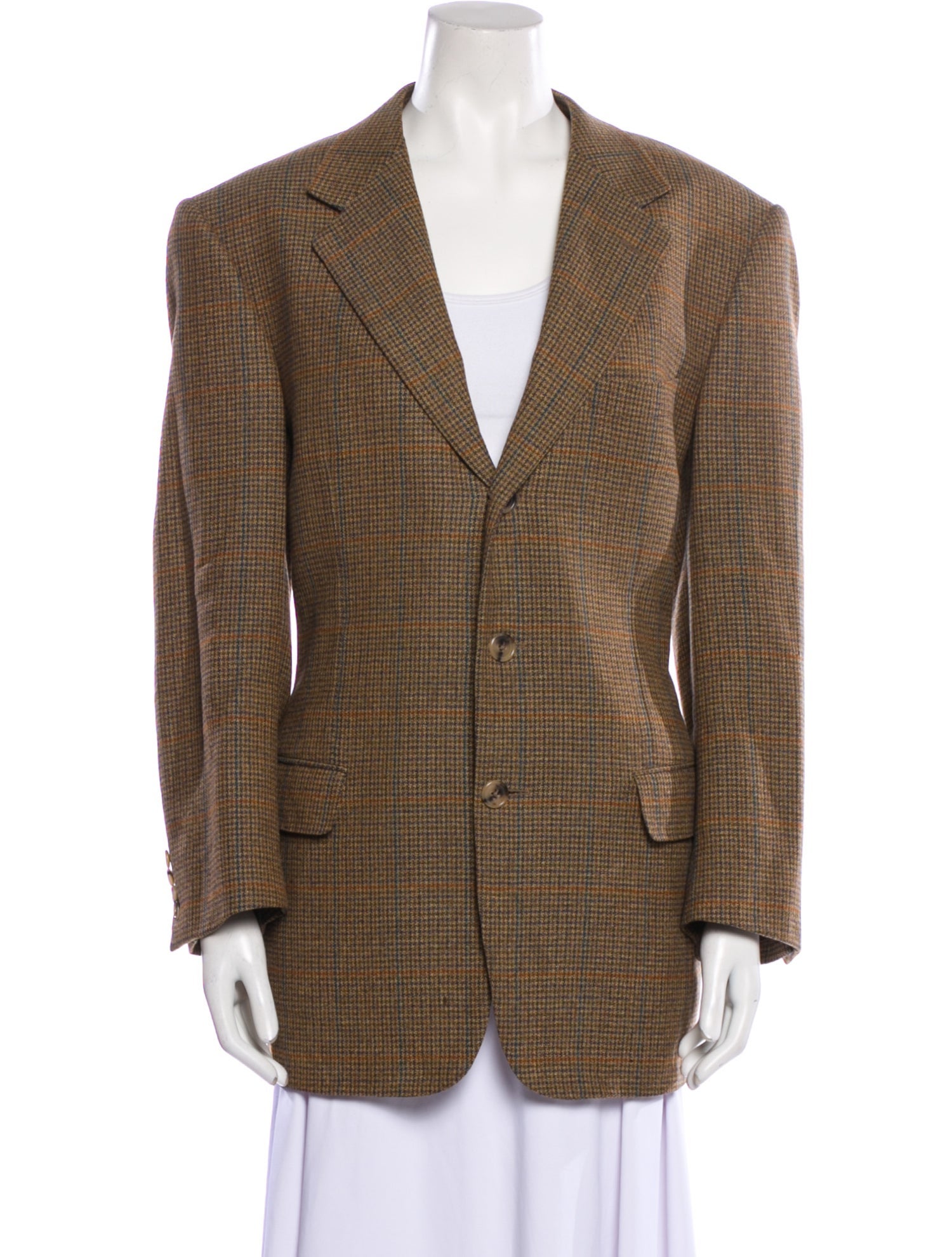 Ermenegildo Zegna Plaid Print Blazer - Brown Jackets, Clothing ...