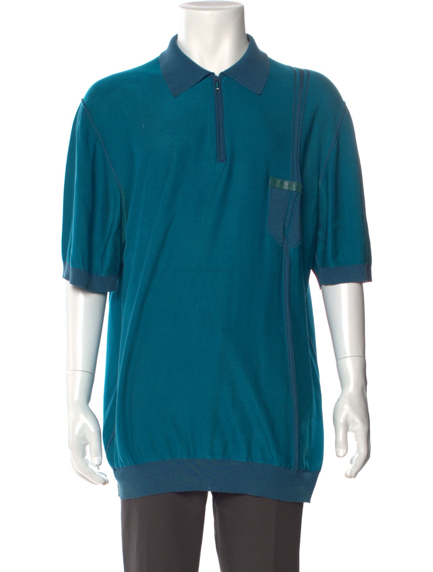 Zilli Silk Collar Polo Shirt - Blue Polos, Clothing - ZIL22085 | The ...