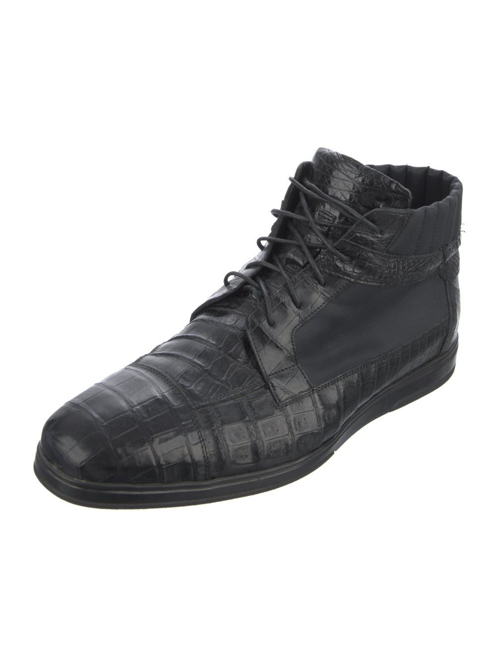 Zilli Alligator Lace-Up Boots - Black Boots, Shoes - ZIL22102 | The ...