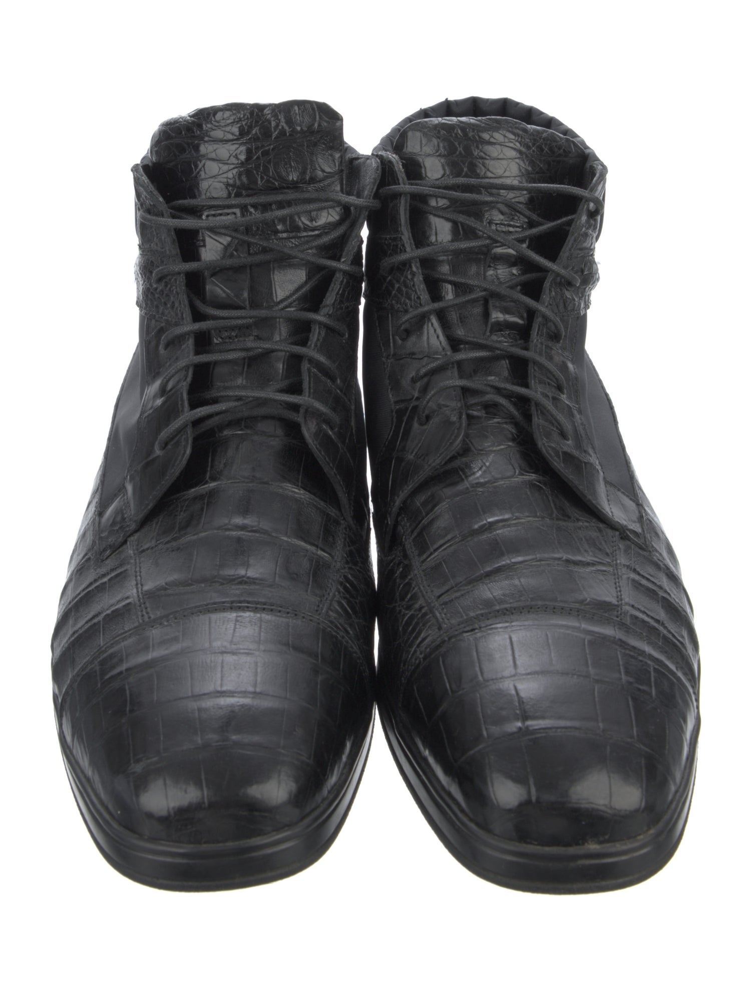 Zilli Alligator Lace-Up Boots - Black Boots, Shoes - ZIL22102 | The ...