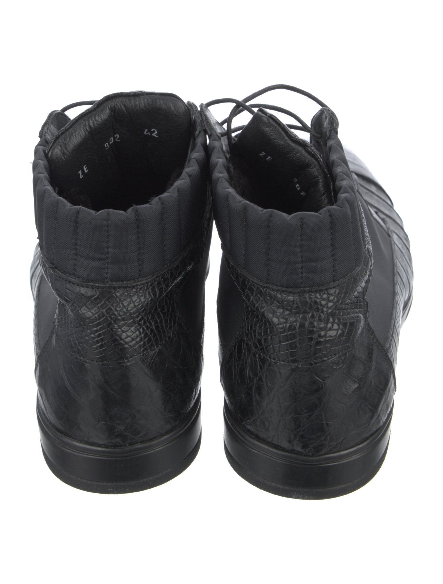 Zilli Alligator Lace-Up Boots - Black Boots, Shoes - ZIL22102 | The ...
