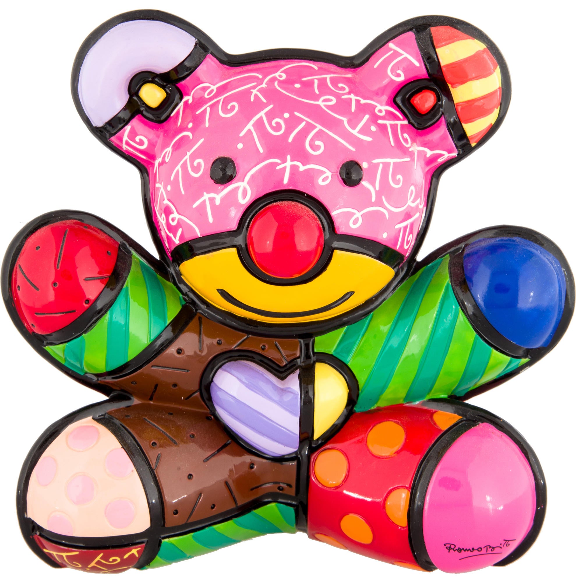Romero Britto Romero Britto Fun Bear Figurine - Pink - OBJ20823 | The ...