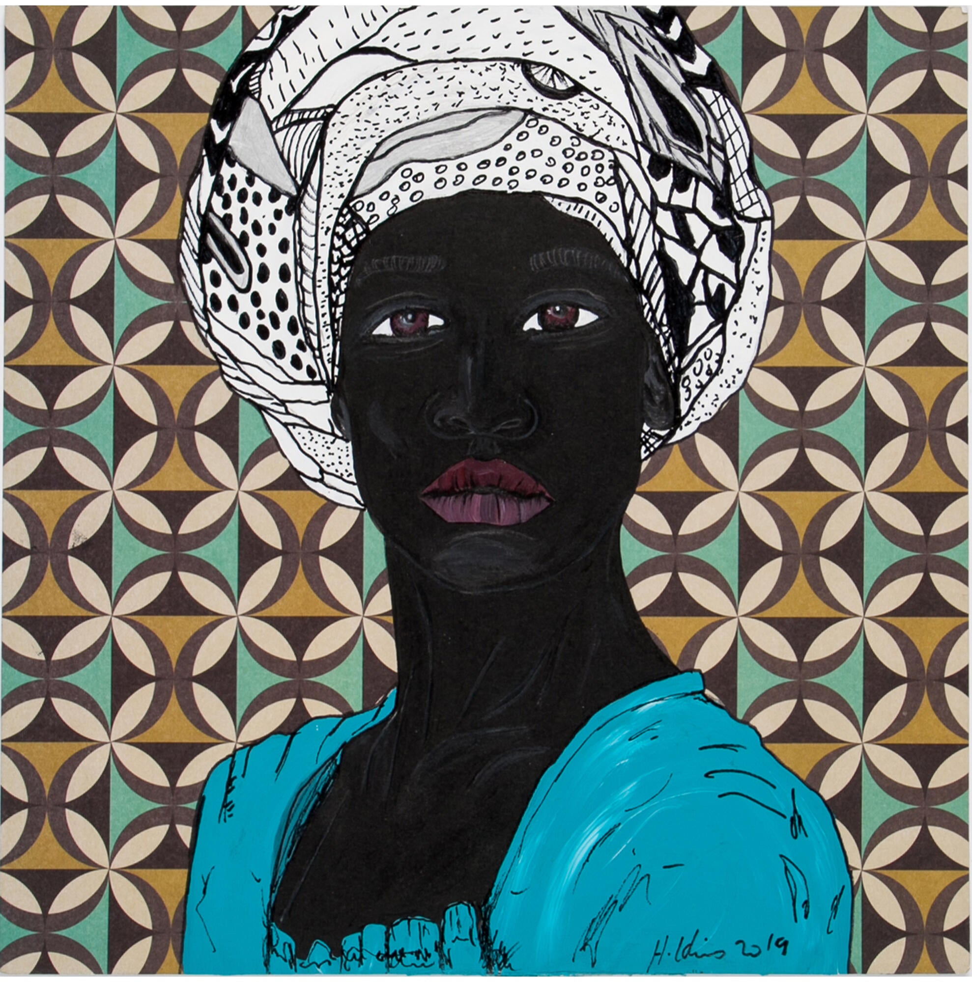 Idris Habib Paintings Idris Habib (aka Sir Idris) "Mary" Painting ...