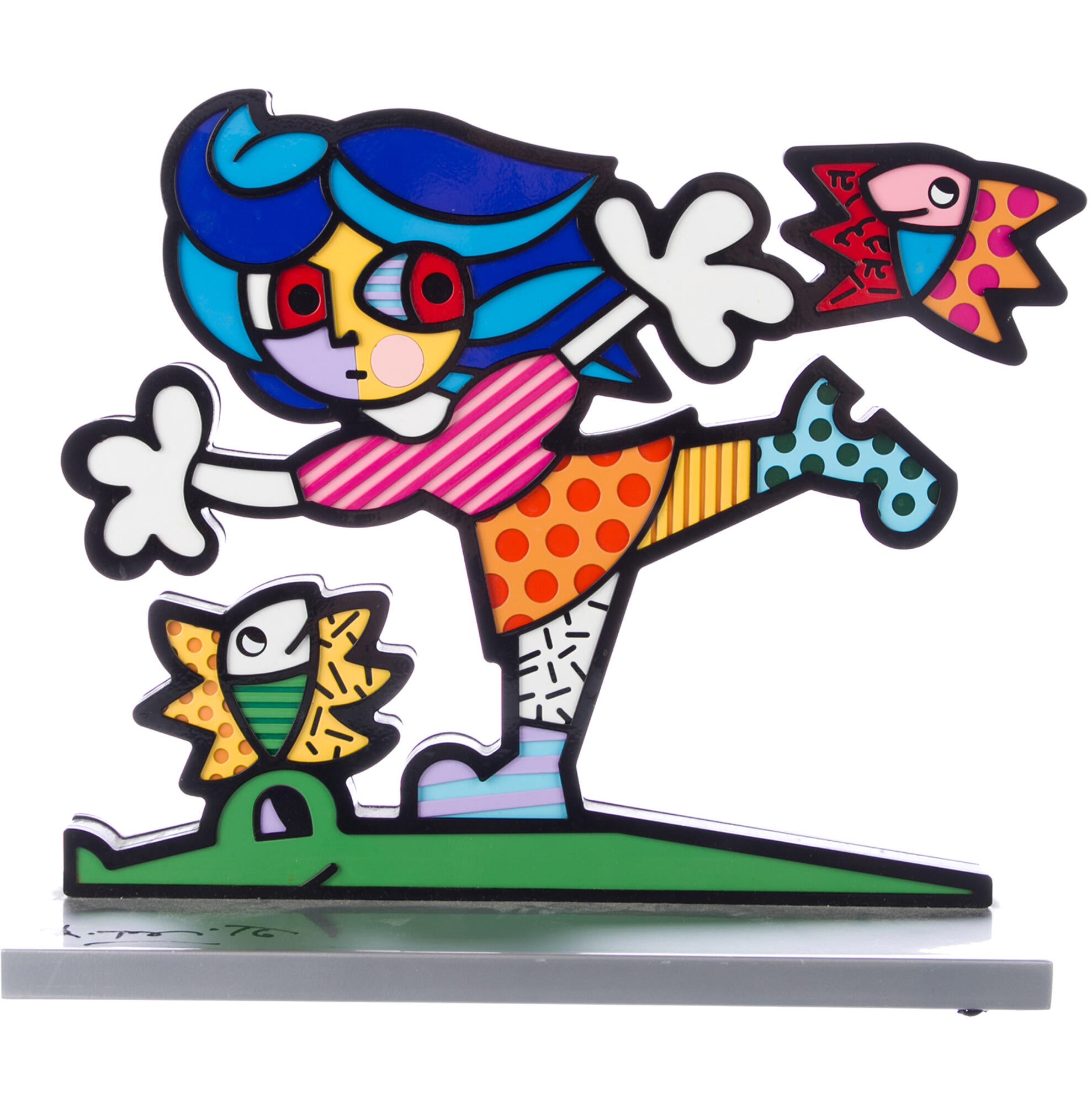 Romero Britto Flying Fish - Blue - XRBOR20035 | The RealReal